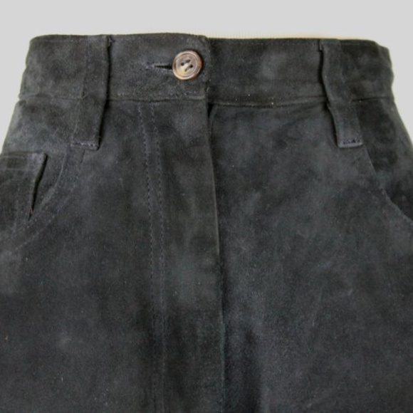 jaeger | Jeans | Vintage Jaeger Black Suede Leather Jeans | Poshmark